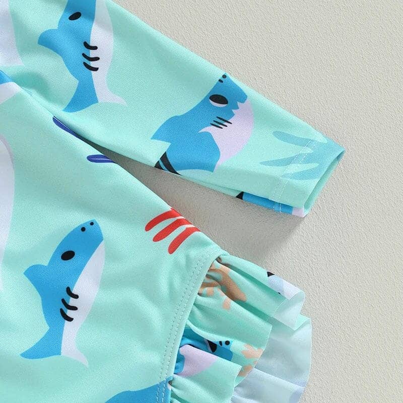 Toddler Girl Long Sleeve Marine Life Swimsuit – The Trendy Toddlers