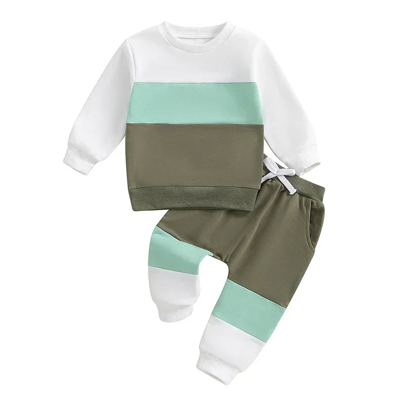 Color Block Neutral Long Sleeve Baby Set – The Trendy Toddlers