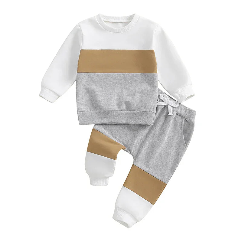 Color Block Neutral Long Sleeve Baby Set – The Trendy Toddlers