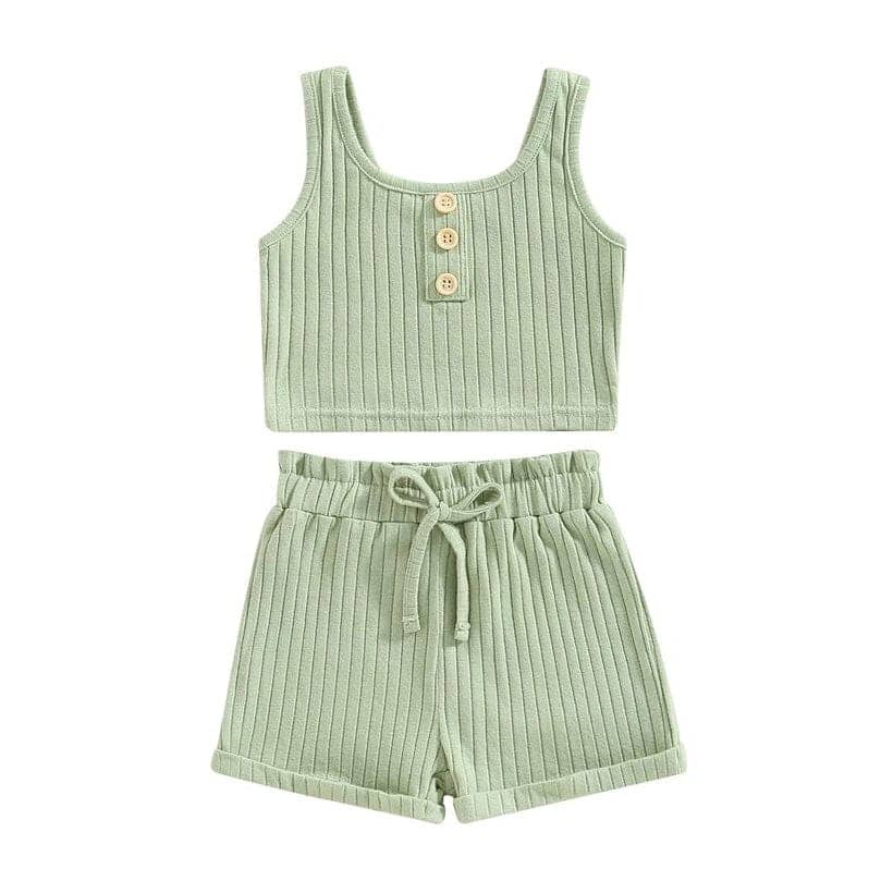 Toddler Girl Solid Ribbed 2-Piece Outfit Set – The Trendy Toddlers
